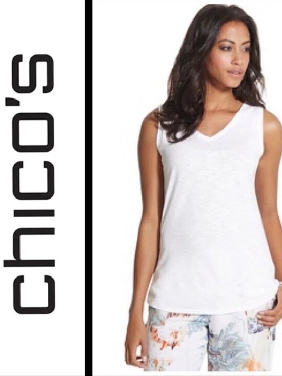 Chico's | Tops | Nwt Chicos Size 2 L Andi Tank Optic White Ultimate Tee ...
